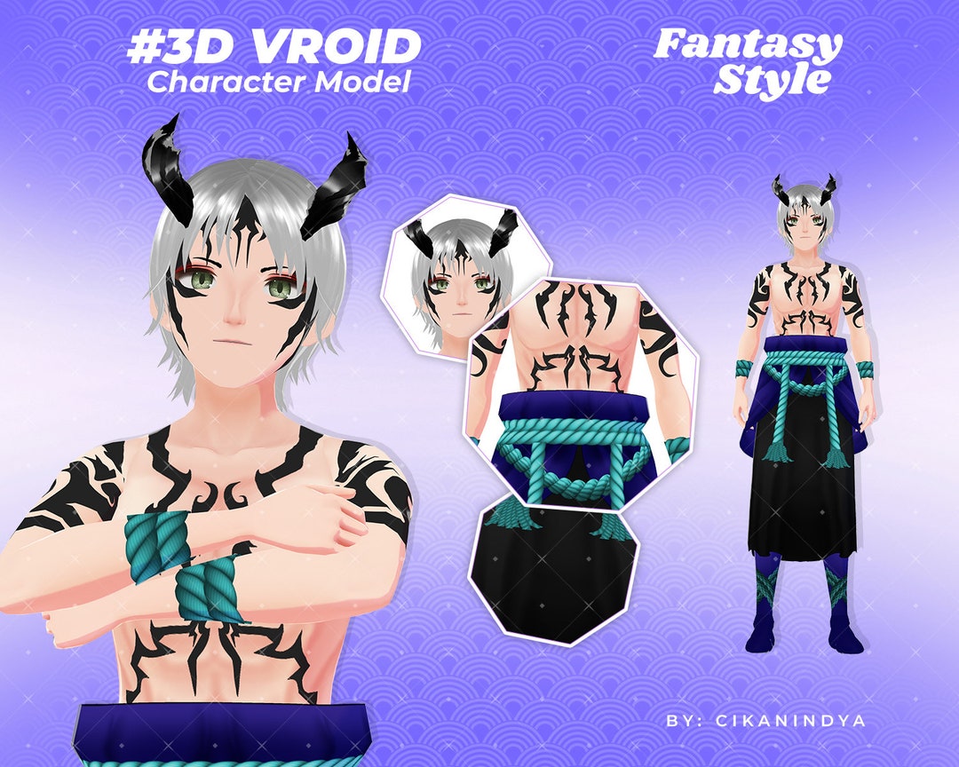 3D Vroid Vtuber Model: Male Fantasy Character for Streaming (.VRM) - Etsy