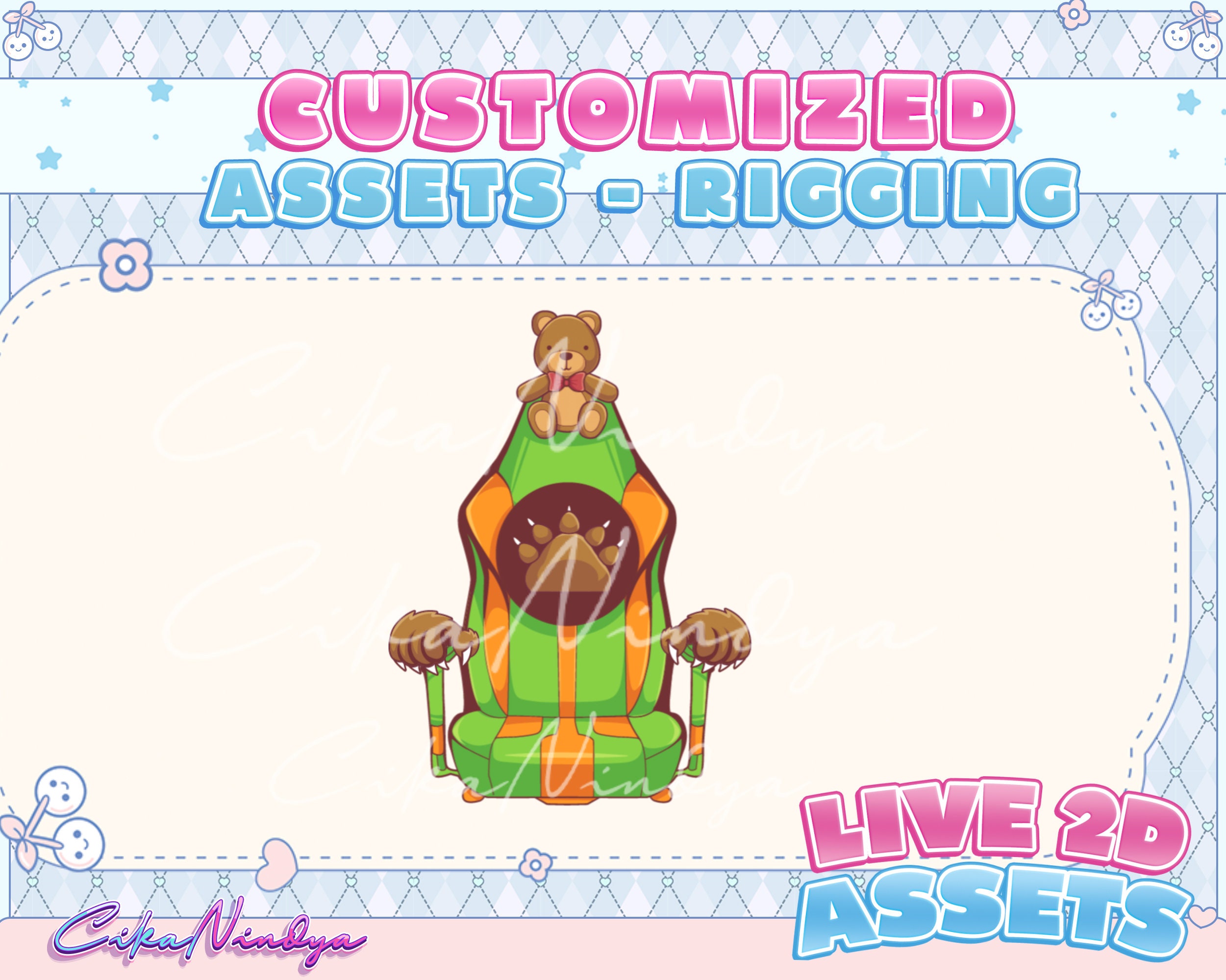 Enhance Your Setup With Vtuber Assets Chair Bear for Live2d - Etsy