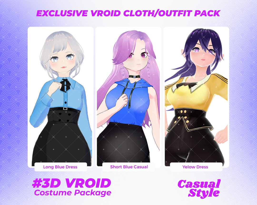 Vroid Clothing Pack, Vroid Clothes, Girl Avatar, Streaming Fashion, 3D ...