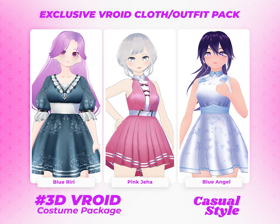 Vroid Clothing Pack | Complete Vroid Clothes for 3D Vroid Models ...