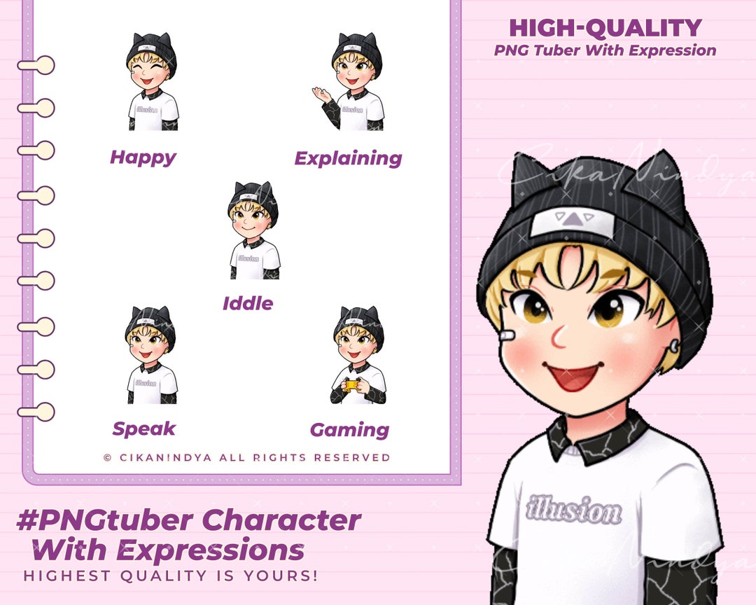 PNG Tuber | Gaming Trailblazer Bold PNG Male Tuber for Streaming | Get ...