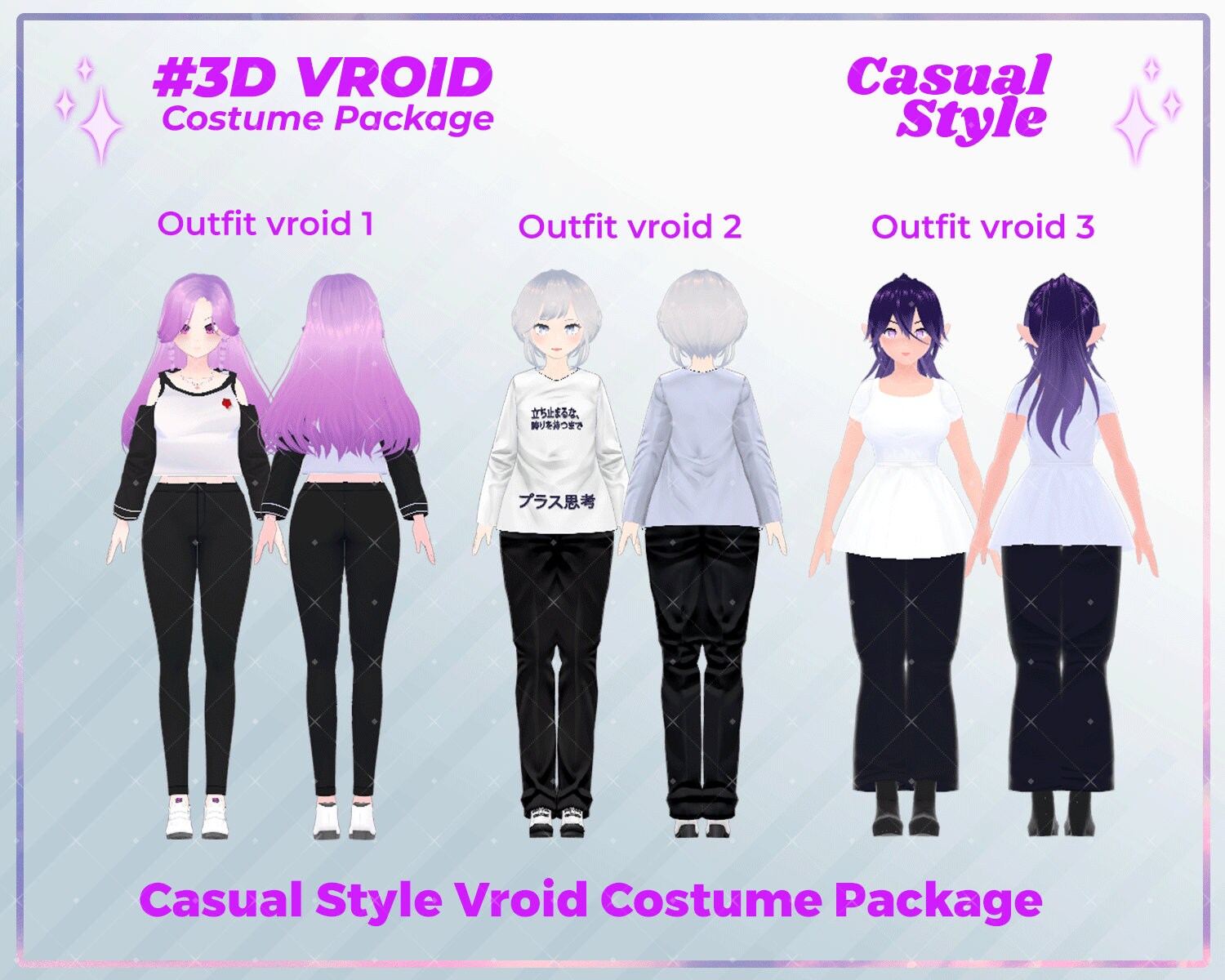 Vroid Clothing Pack Cosplay Costume Kawaii Clothes Vroid - Etsy