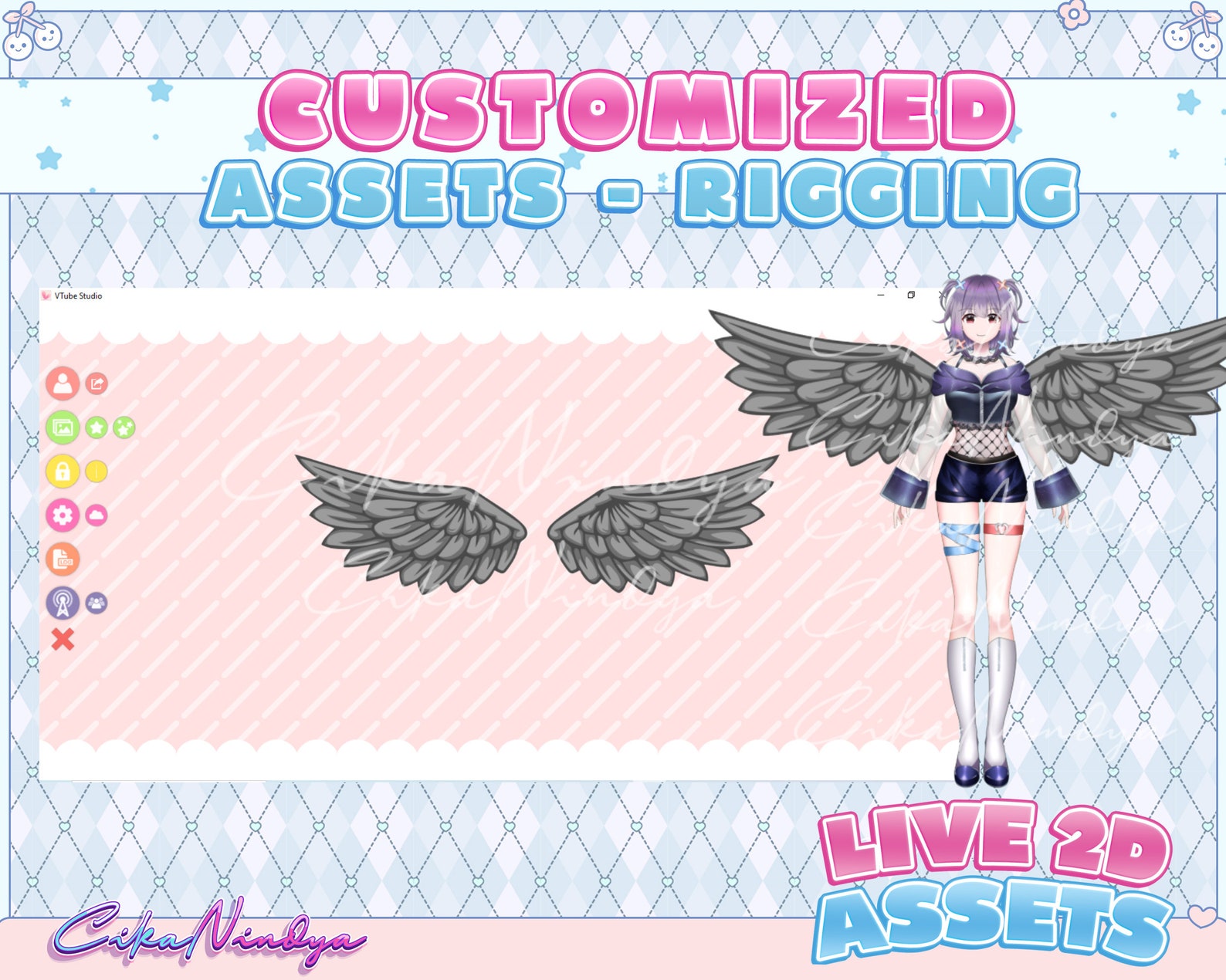 Vtuber Assets Stream Assets Vtuber Asset Wings Live2d Asset - Etsy