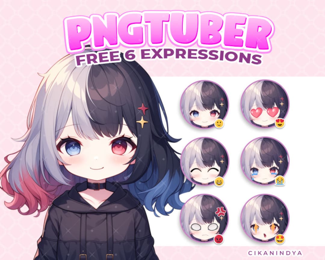 Anime Girl Pngtuber Model: 12 Poses, Ready-to-use Vtuber Avatar - Etsy