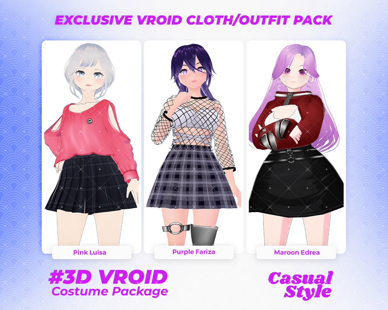 Vroid Clothing Pack, Chic Wardrobe, Avatar Style, Trendsetting Outfits ...