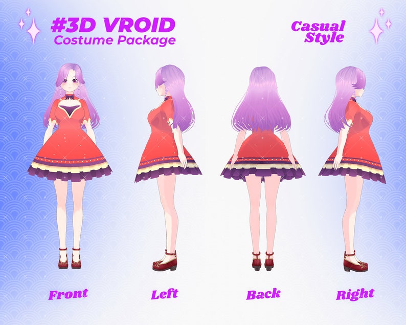 Vroid Urban Outfit Set: Casual Avatar Clothing Trio (.vroidcustomitem ...