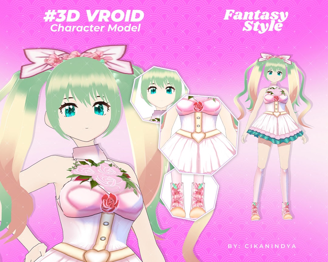 Candy Fairy Vroid 3D Vtuber Model: Social Media Avatar (.VRM) - Etsy