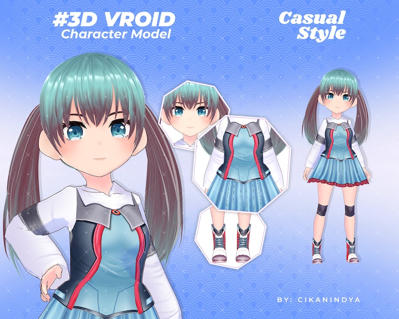 3D Vroid Character, 3D, Vroid, 3d Model Commission Digital Persona Craft Creative 3D Vroid ...