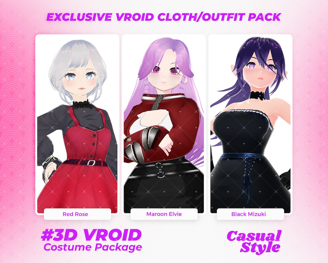 Casual Street Style for Vtuber Girl Avatars - Vroid Clothing Pack ...
