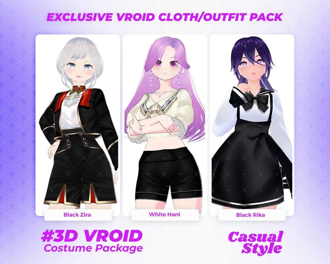 Vroid Wardrobe Casual Pack for Attractive Streaming - Vroid Clothing ...