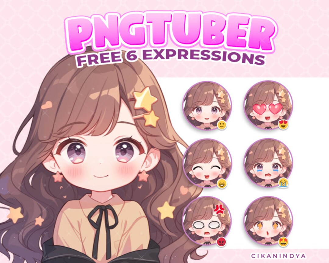 PNG Tuber | Beautify Your Streaming Setup With Long Hair Beauty Girl ...