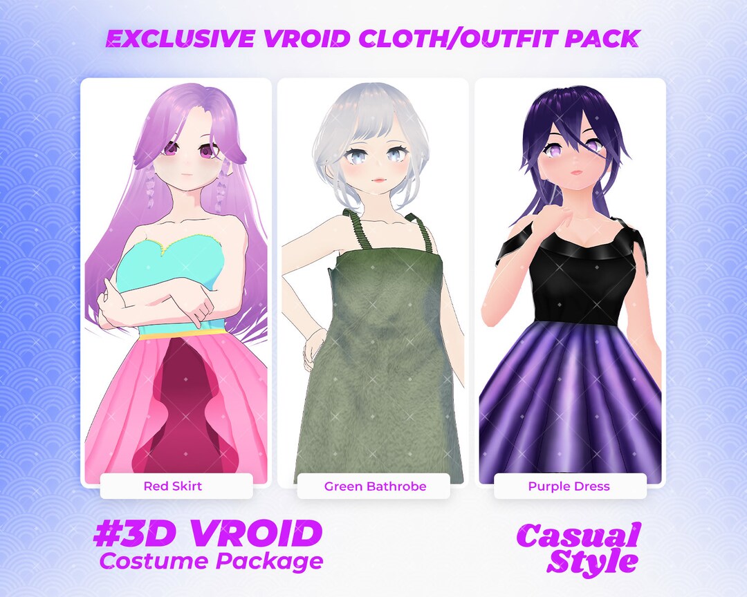 Ultimate Casual Outfit Bundle for Vtuber Girl Streamers - Vroid ...