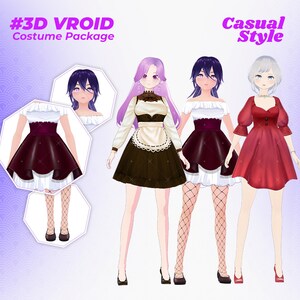 Vroid Clothing Pack | Stylish Casual Outfits for Vroid Girl Perfect for ...
