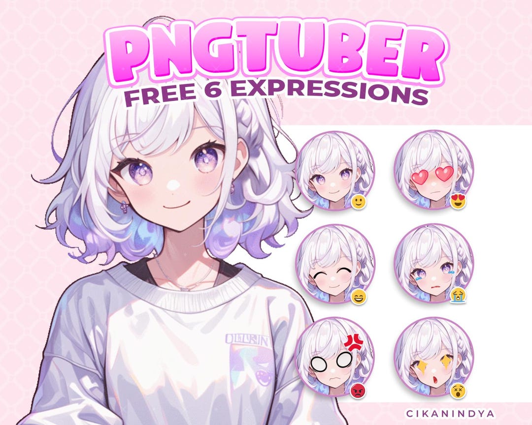 PNG Tuber Charming PNG Tuber Avatar Cute, Fun, and Stream-ready Get 6 ...