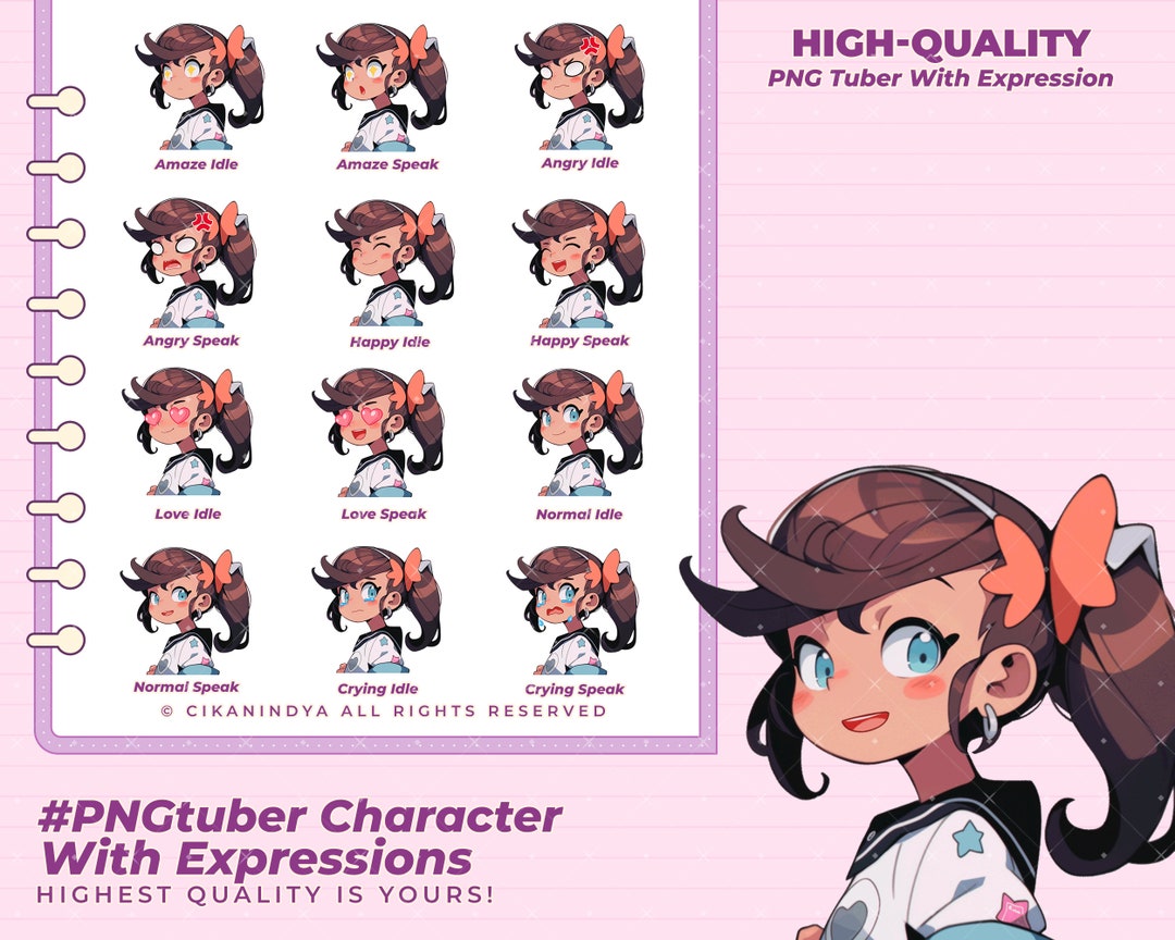 Sweet Beauty PNG Tuber: 12 Poses Vtuber Art - Etsy