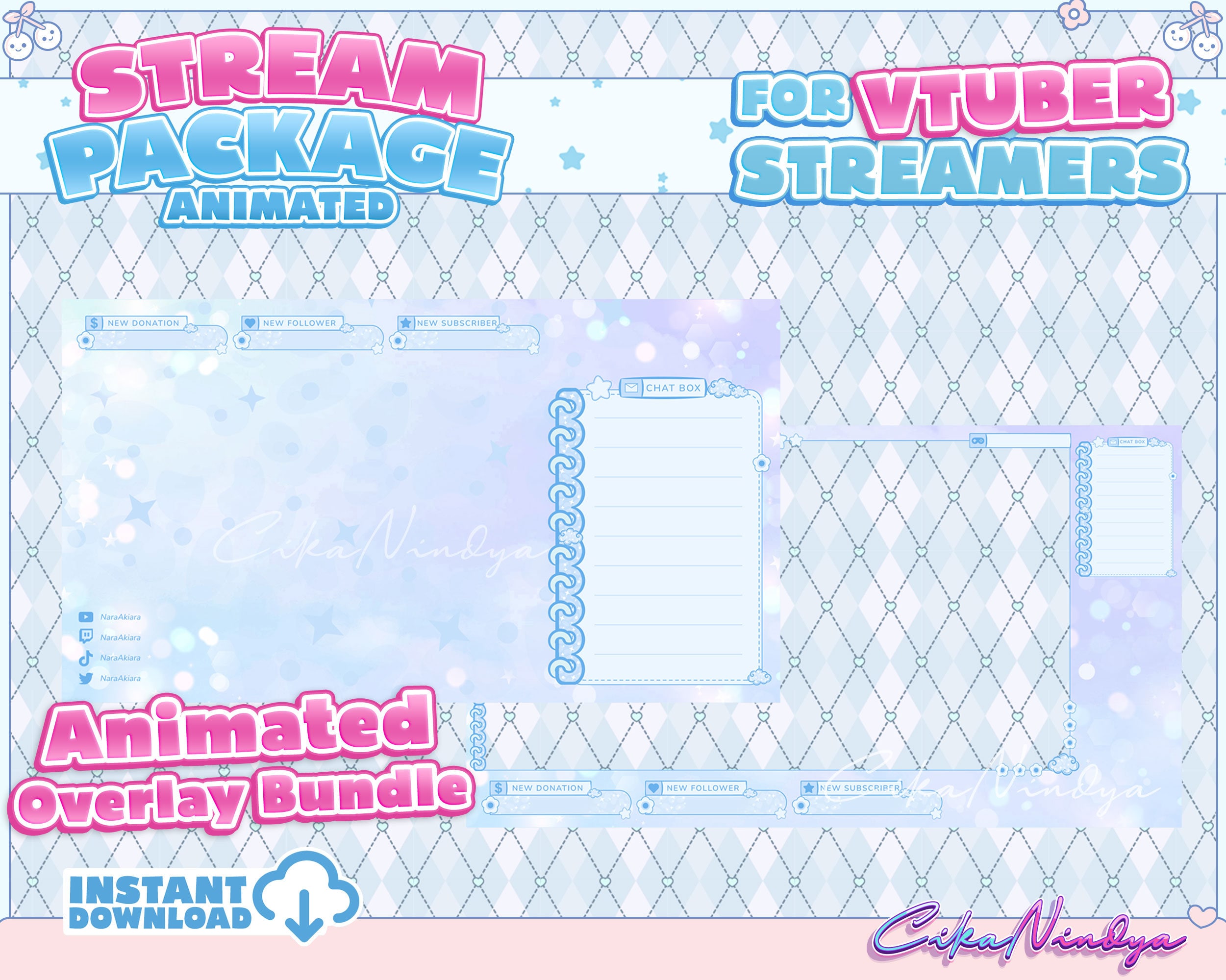 Vtuber Overlay Vtuber Twitch Overlays Stream Overlay - Etsy