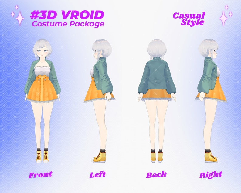 Vroid Clothing Pack Virtual Style Avatar Fashion Clothing Set