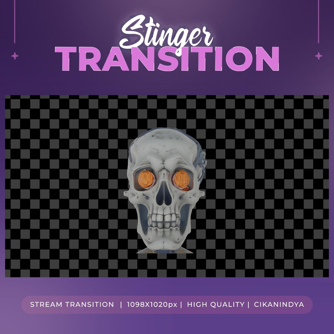 Stinger Transition Haunted Skull | Dark Animated Overlay for Horror ...