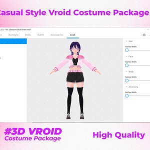 Vroid Clothing Pack, 3D Outfits, Avatar Wardrobe, Fashion Experience ...