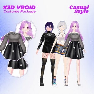 Vroid Clothing Pack, Costume, Virtual Fashion, Streamer Gear, Kawaii ...