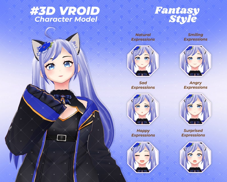 3D Vroid Character, Manga Style, Virtual Otaku, Twitch Anime Avatar ...