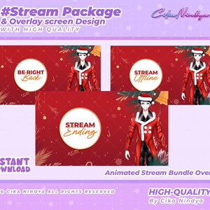 Vtuber Overlay, Virtual Overlay Set, Digital Interaction Dynamic Overlay Package Christmas ...