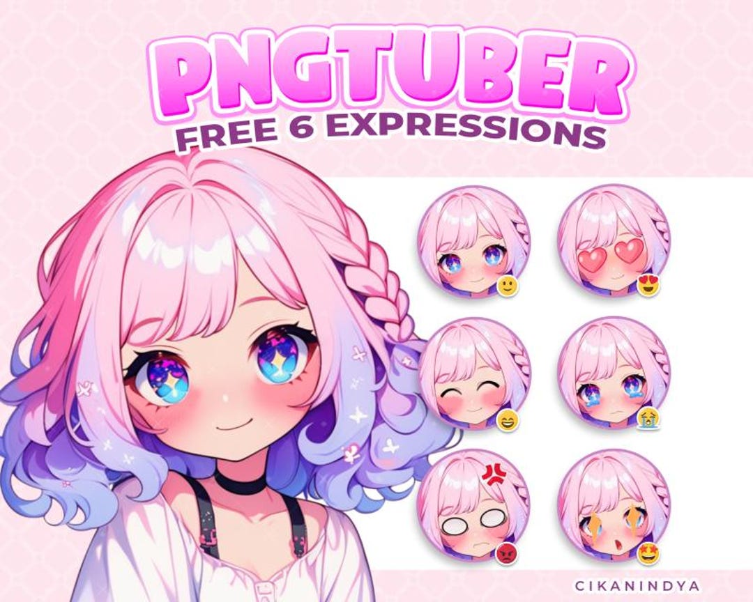 PNG Tuber | Playful Chibi Vtuber for Memorable Streams | Get 6 Poses ...
