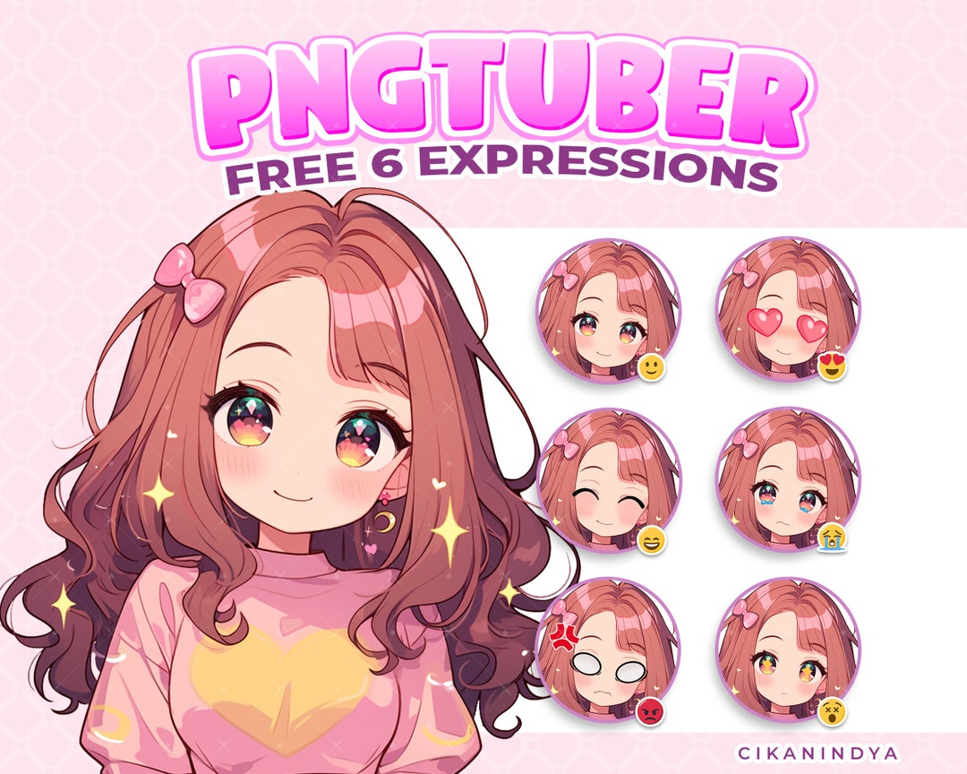 PNG Tuber | Beautiful PNG Tuber for Streamers | Get 6 Poses | Cute ...