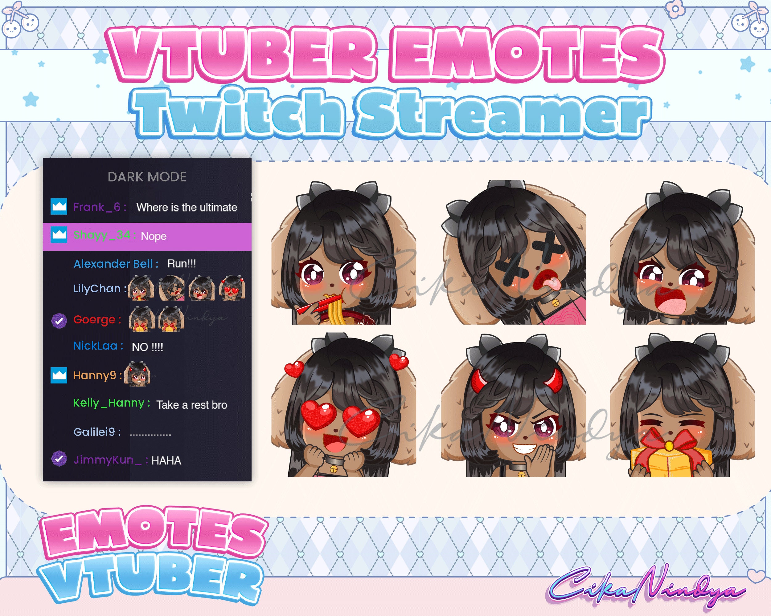 Streamer's Choice Vtuber Emote Girl Furry for Twitch - Etsy