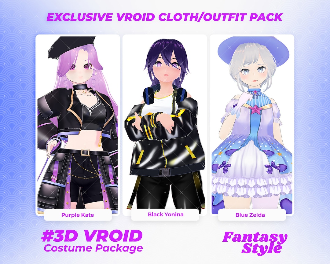 Vroid Clothing Pack, Fantasy Fashion, Virtual World Style, Avatar ...