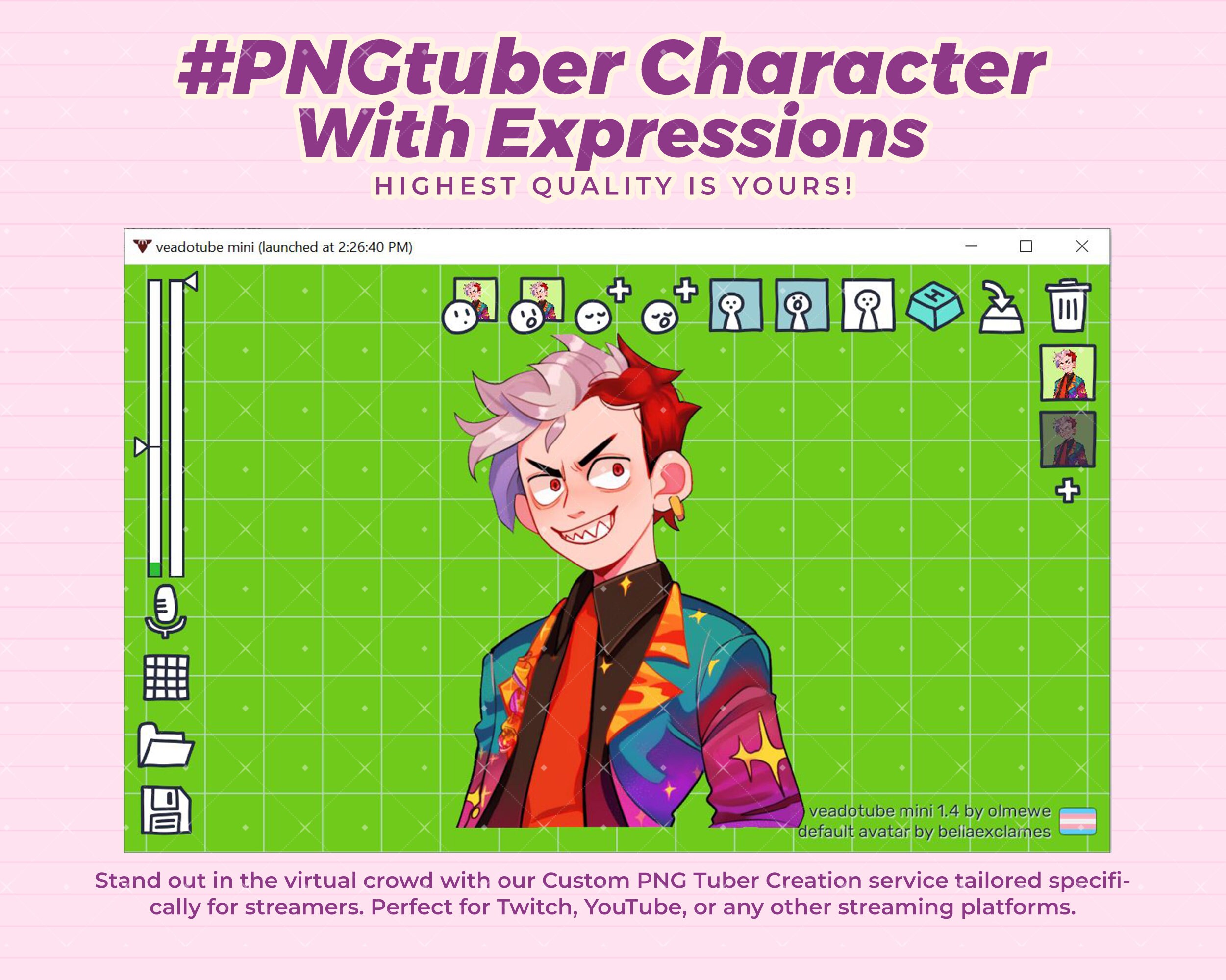 Interactive Male PNG Tuber Avatar: 2 Expressions - Etsy