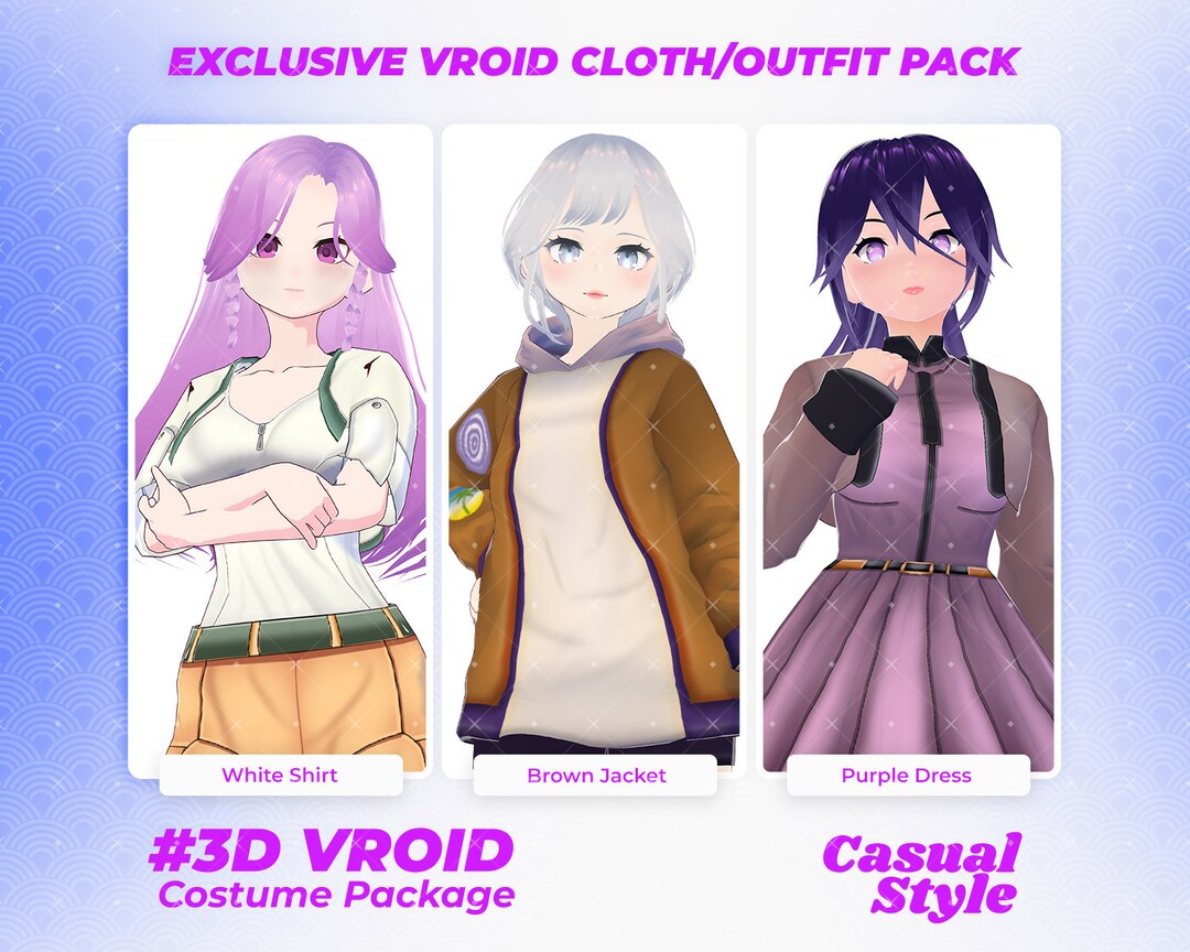 Mini Vroid Dresses for Stylish Streamers - Vroid Clothing Pack, Digital ...
