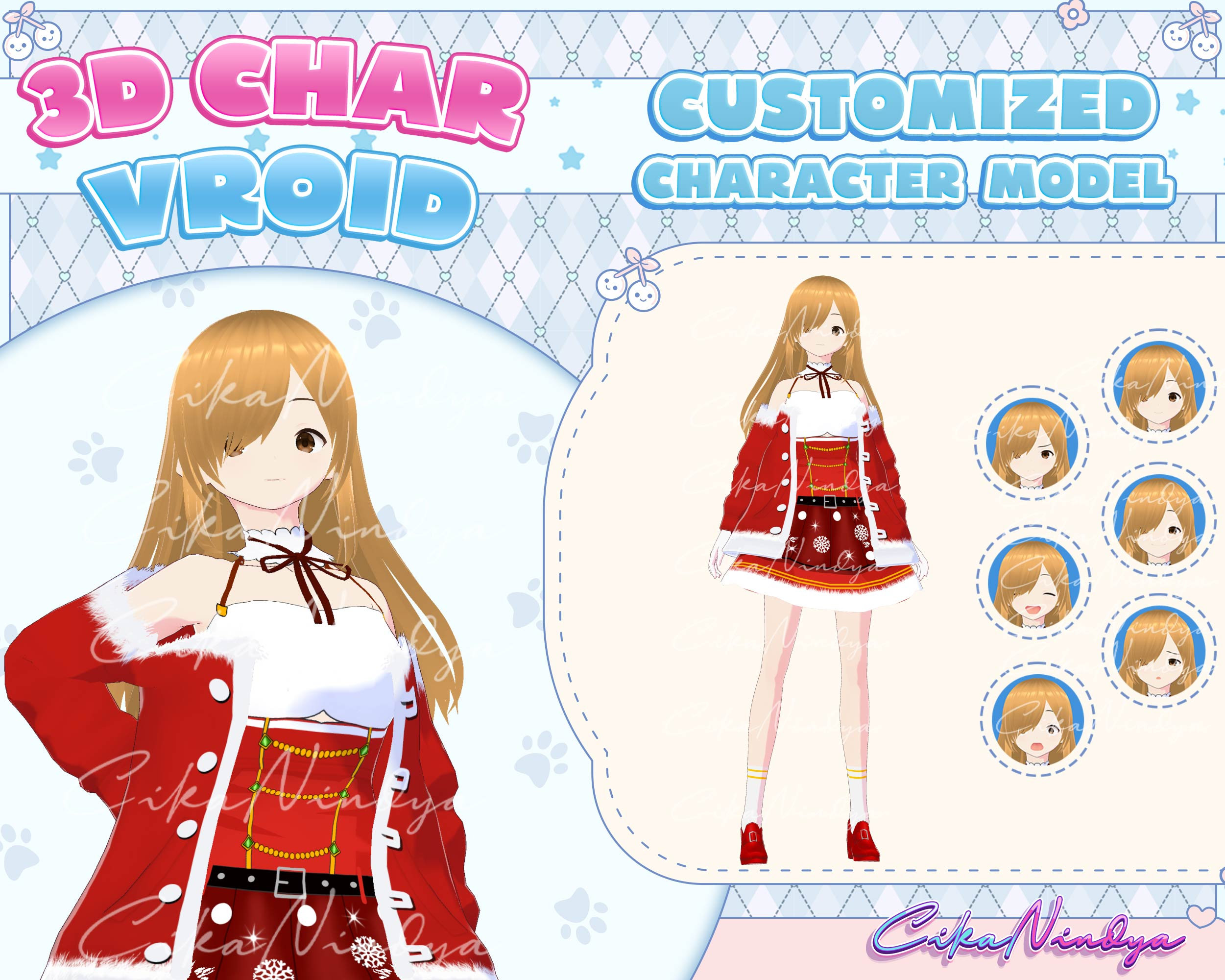 3D Vroid Character Vtuber Model Free Virtual Streamer - Etsy