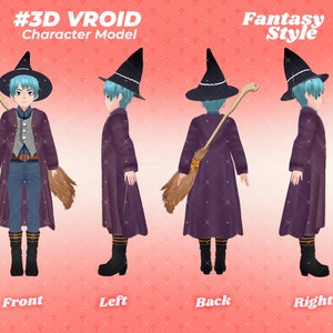 3D Vroid Vtuber Model: Male Witch Character for Streaming (.VRM) - Etsy