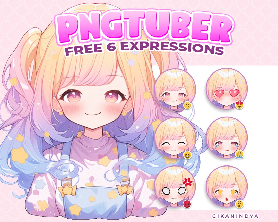 PNG Tuber | Cute Pastel Twin Tails PNG Tuber Avatar for Twitch | Get 6 ...