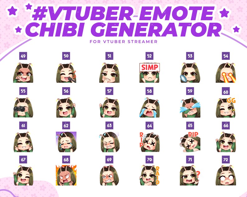 Kawaii Emotes for Twitch Cute Anime Subscriber Emotes Bundle - Etsy