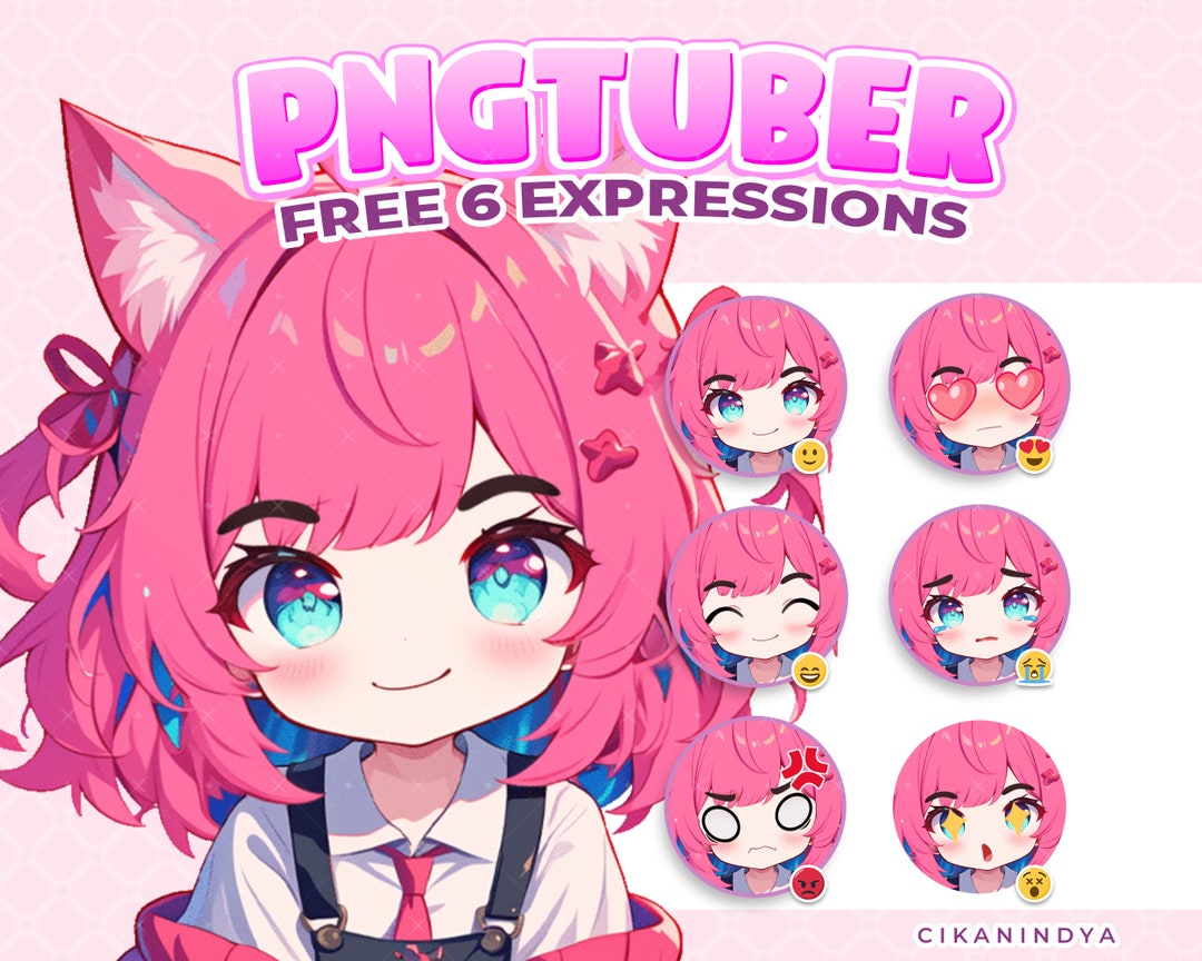 Cat Girl PNG Tuber: 6 Poses for Twitch Stream (veadomini File) - Etsy