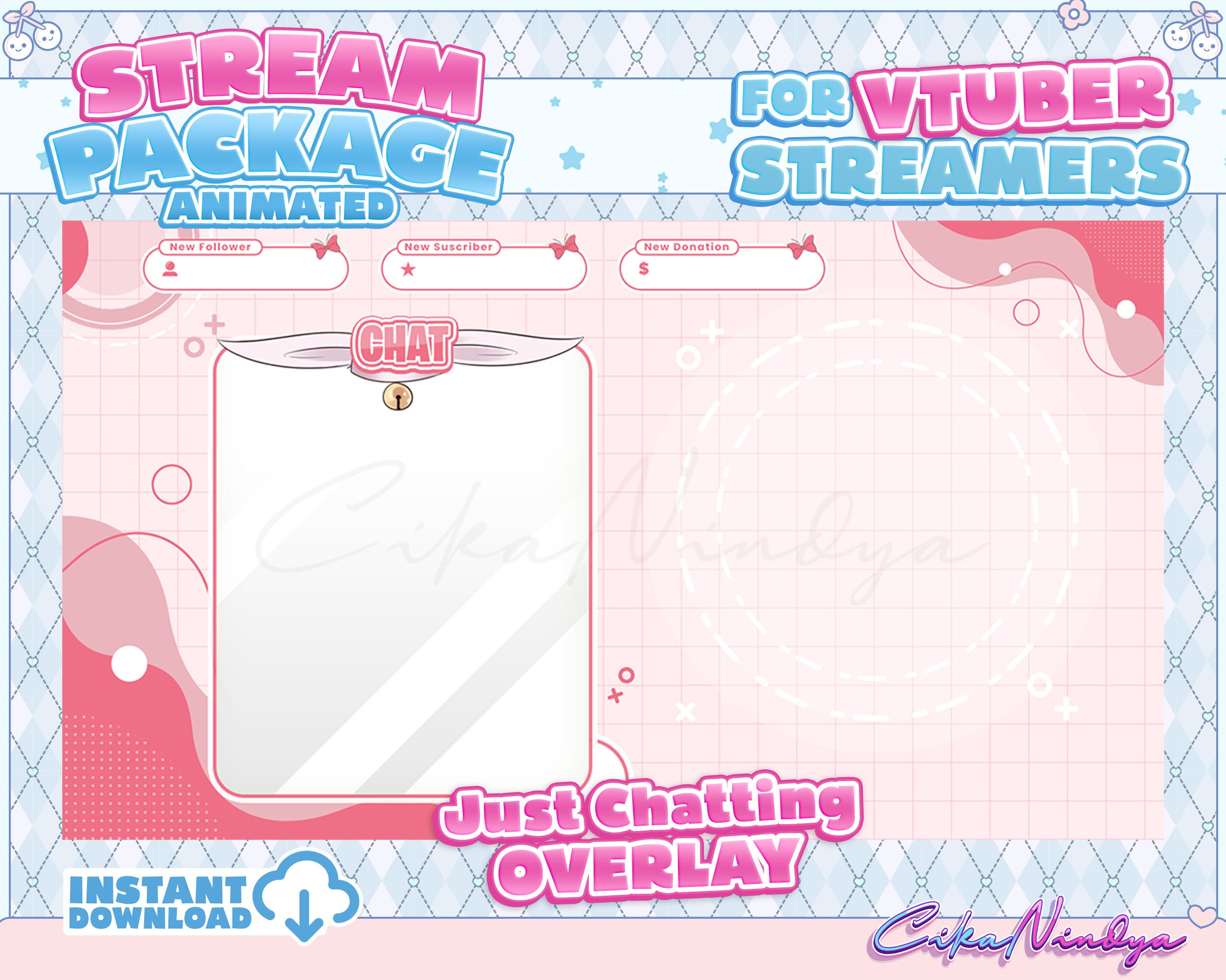 Vtuber Overlay Twitch Overlays Overlay Overlay Twitch - Etsy