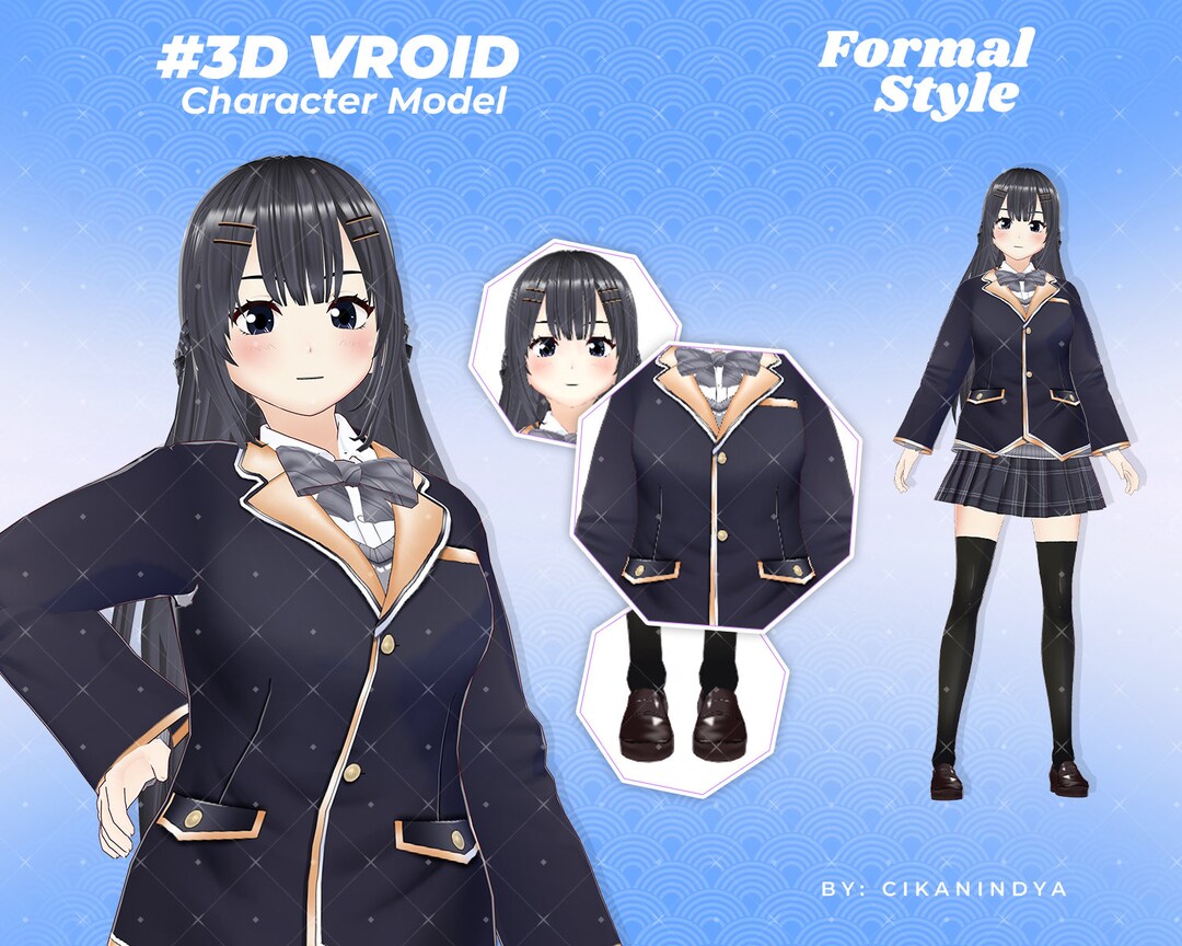 3D Vroid Character, 3d Model Commission, Vtuber Model - Futuristic 3D ...