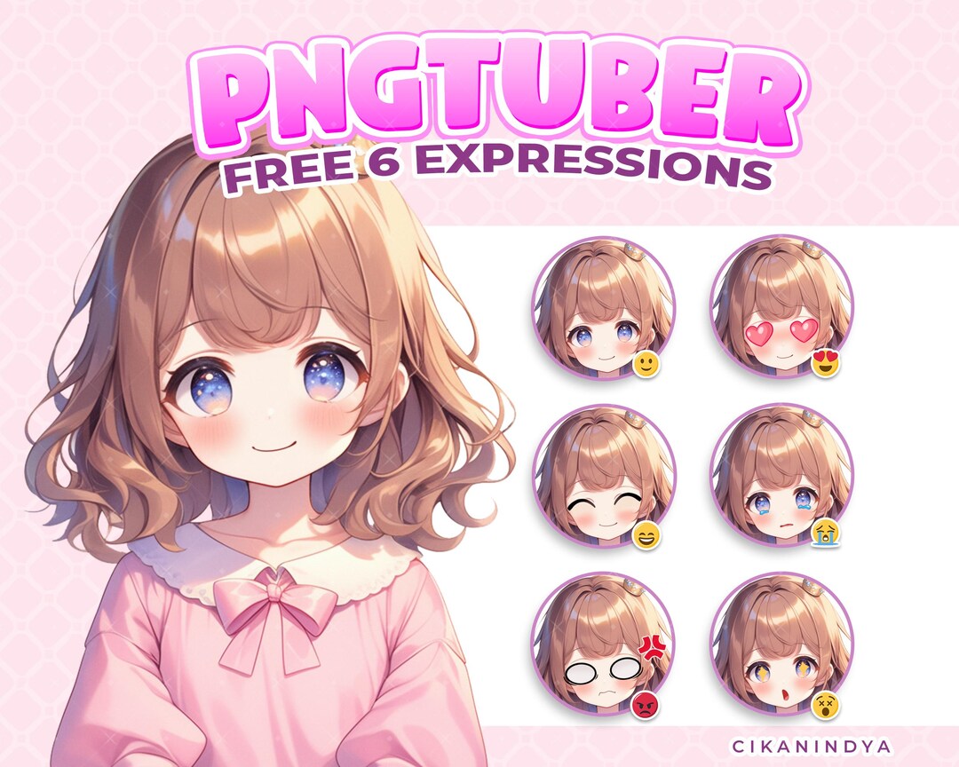 PNG Tuber | Live2d Vtuber Model PNG Avatar for Streamers | Get 6 Poses ...