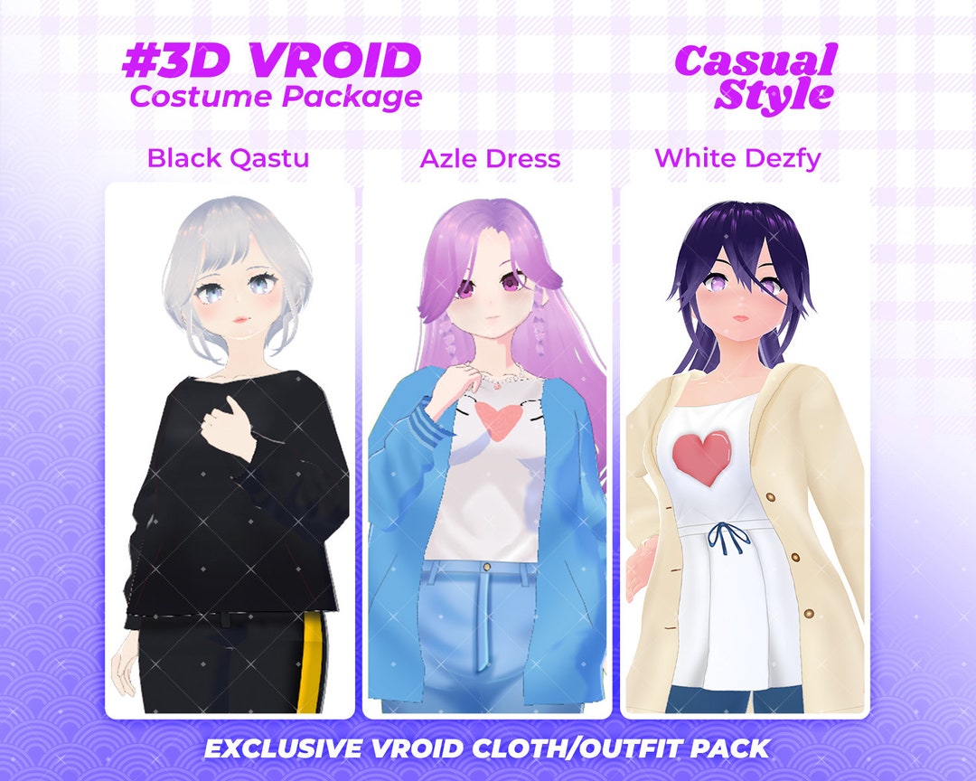 Urban Vogue Trio 3D Outfits for Fashion Forward Avatars - Vroid ...