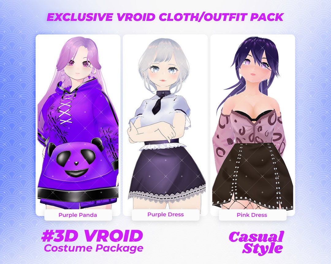 Vroid Clothing Pack 3d Casual Outfits Fashion Set Streamer Style
