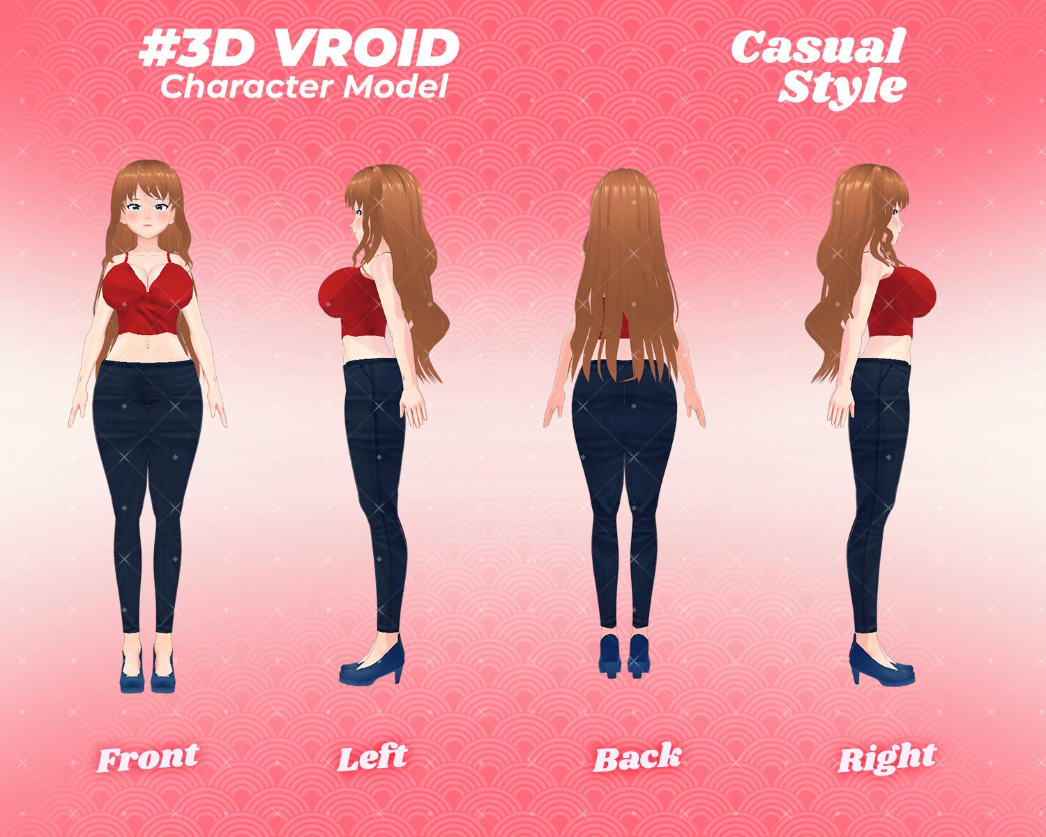 3D Vroid Model Anime Girl Alisa Rose for Independent Streamers 3D Vroid ...