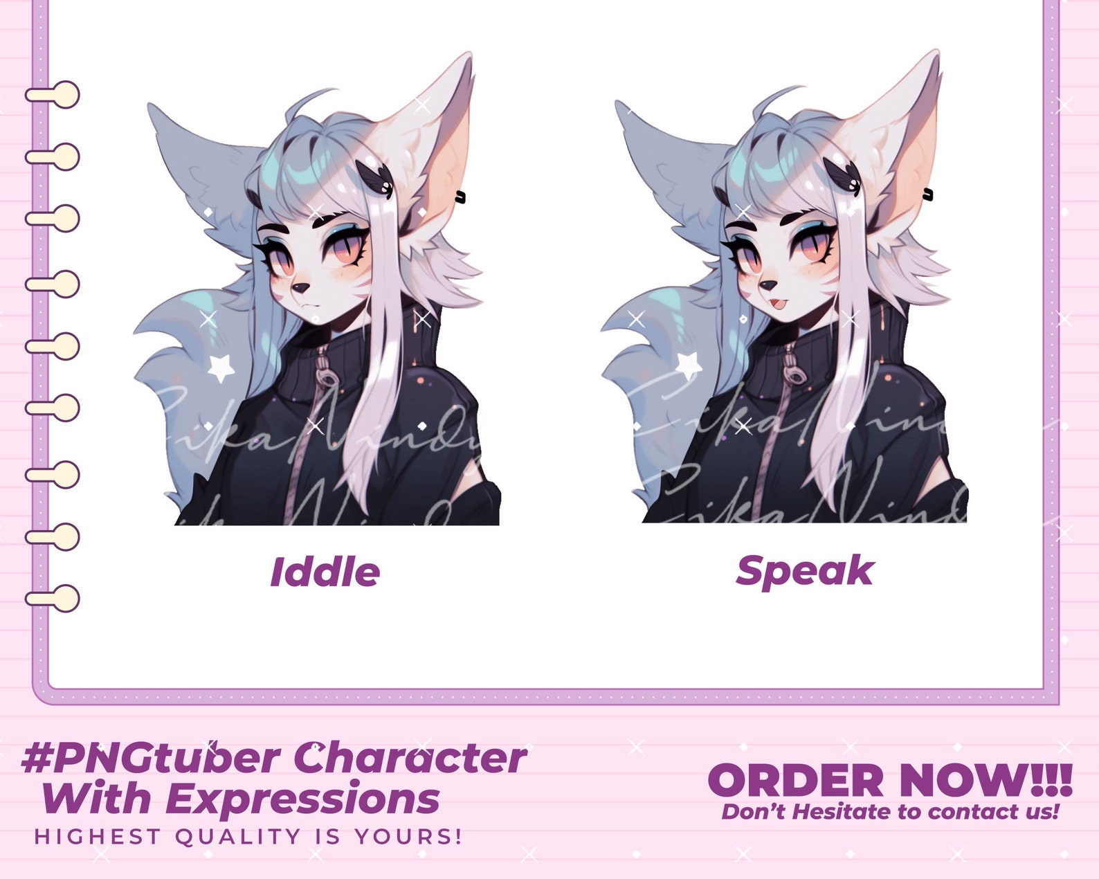 Alpha Wolf Streamer Icon Fierce PNG Tuber Avatar for Gaming Pngtuber ...