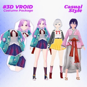 Virtual Casual Luxe Clothes for Vroid Girl Avatars - Vroid Clothing ...