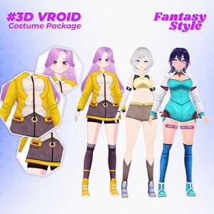 Vroid Clothing Pack, Fantasy Fashion, Avatar Outfits, Virtual Wardrobe ...