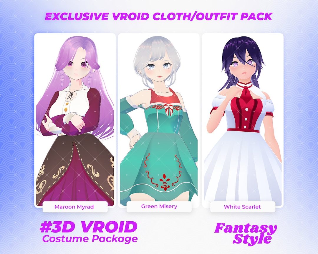 Vroid Clothing Pack, Streamer Outfit, 3D Avatar Apparel, Virtual Style ...