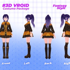 Enchanted Ensemble 3-in-1 Fantasy Girl Outfit Pack for Vroid - 3D Vroid ...