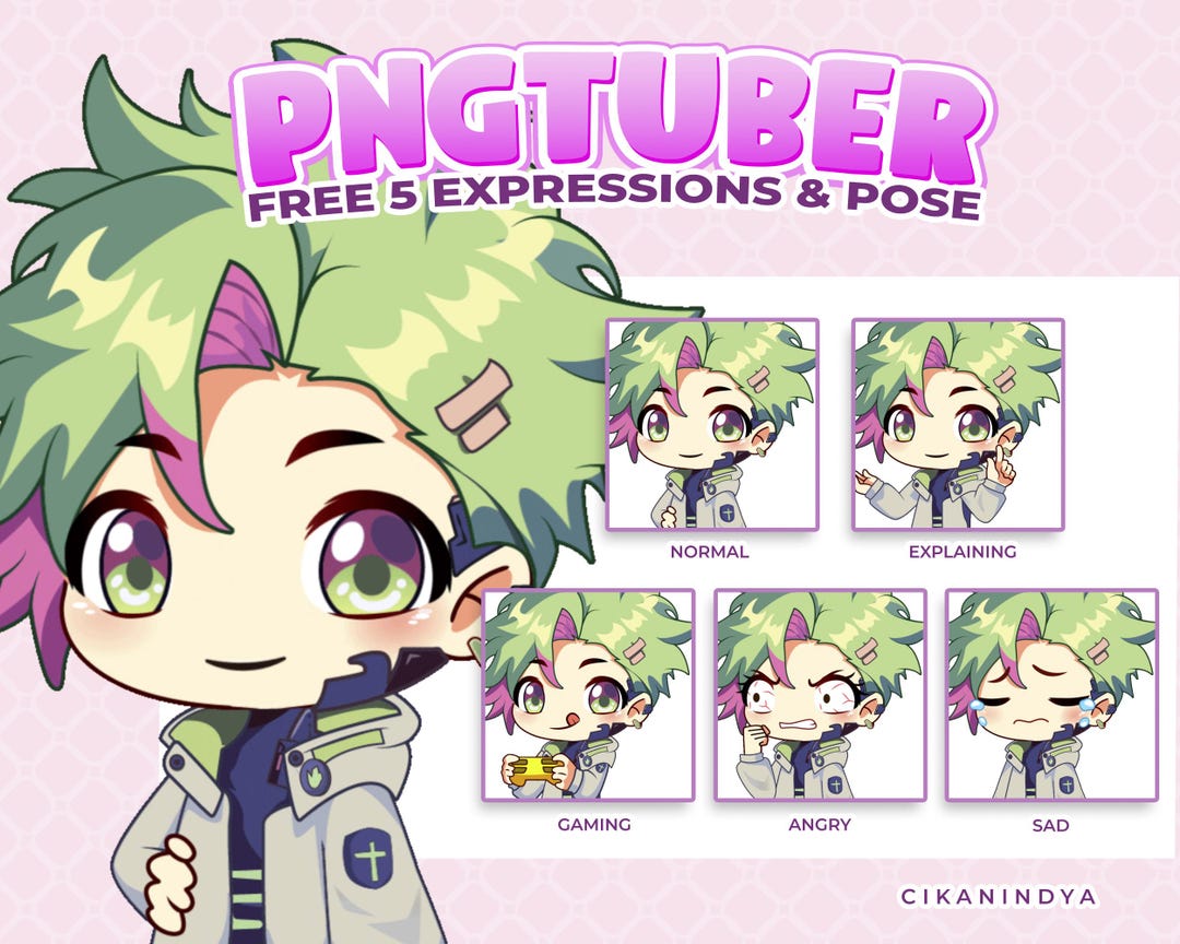 Edgy Chibi Pngtuber – Animated Model With Bold Colors - Etsy