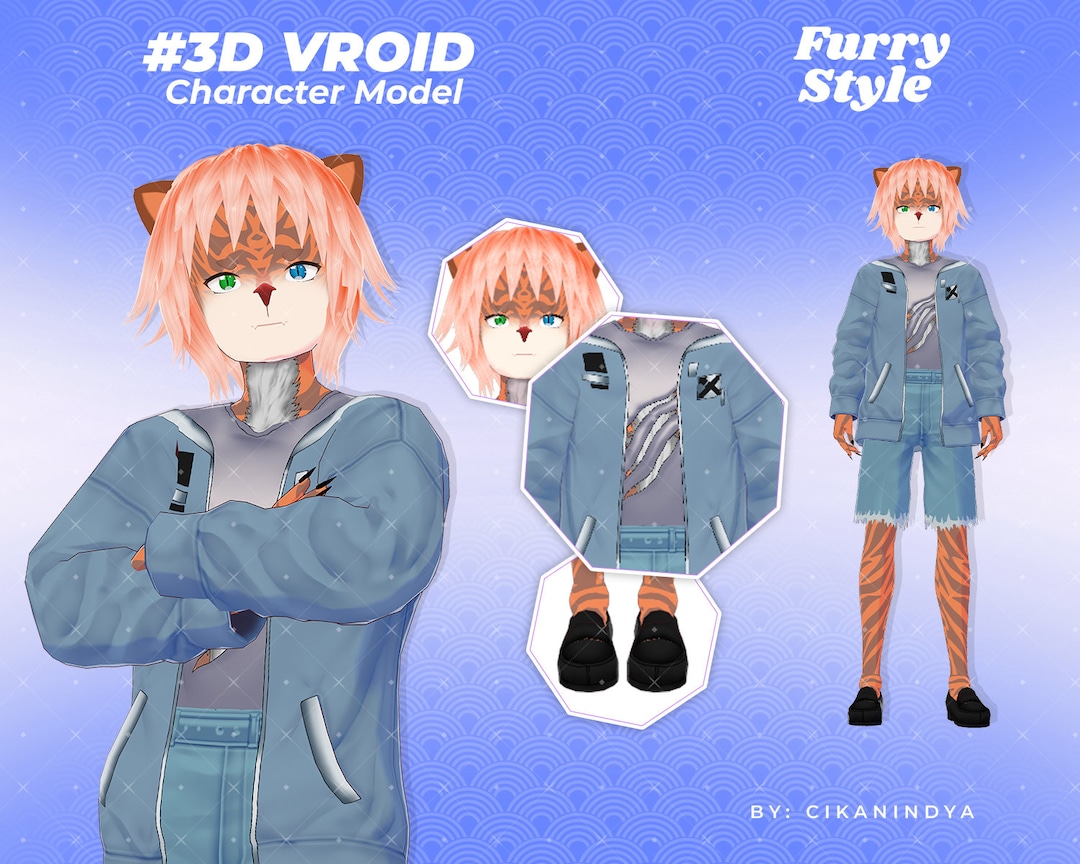 Virtual Style Innovator Trendsetting 3D Vroid Model Tora Animal Anime ...